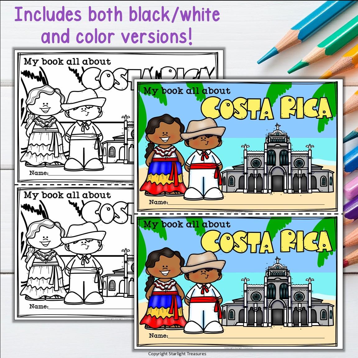 Costa Rica Mini Book: Country Study for Early Readers (digital Download ...