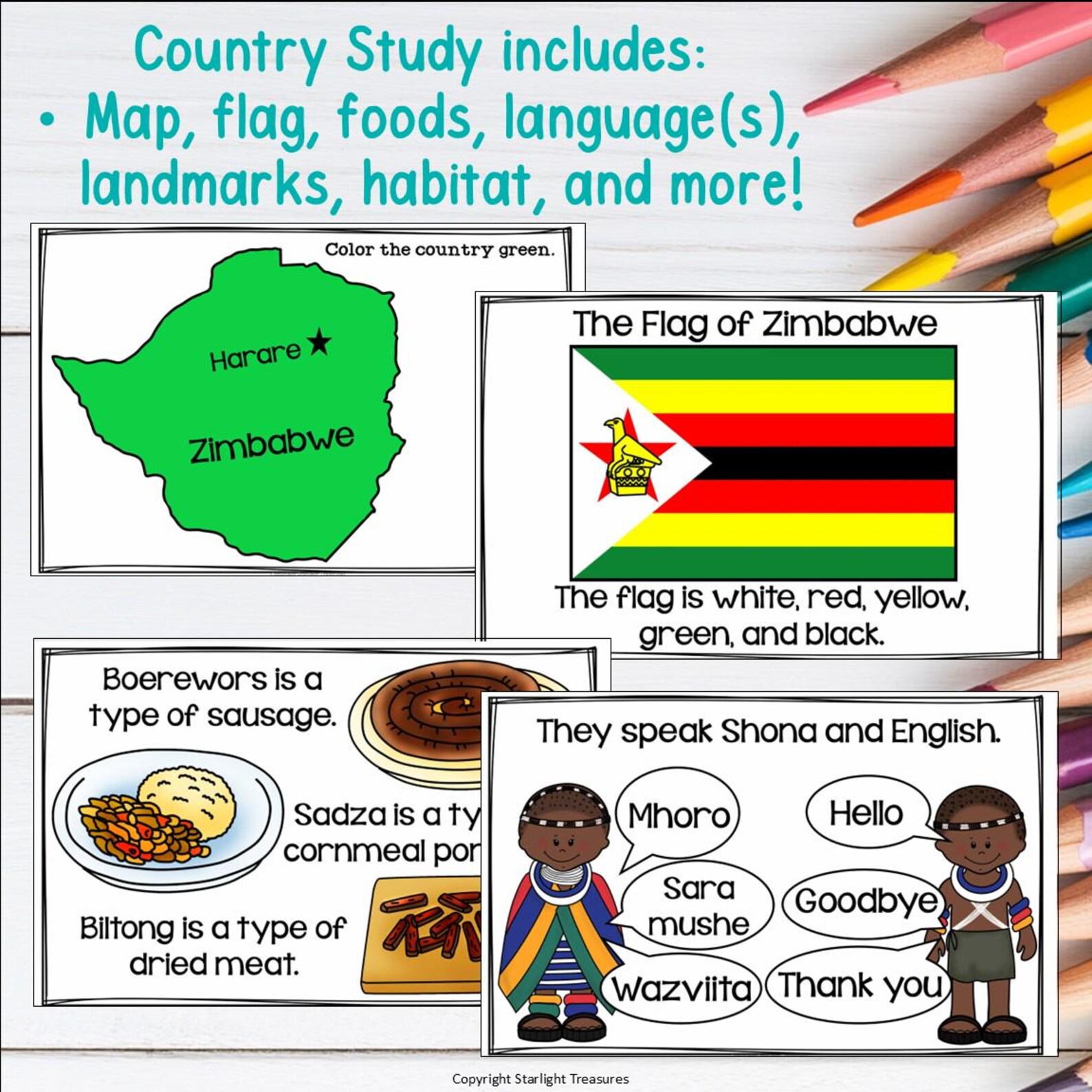 Zimbabwe Mini Book for Early Readers - A Country Study - Etsy