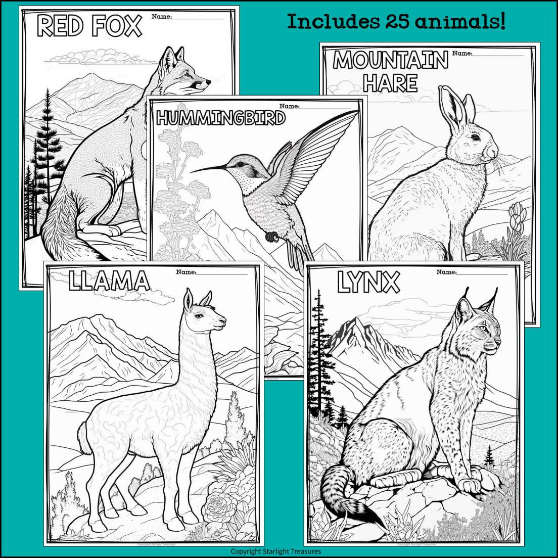 Mountain Animals Research Posters, Coloring Pages Animal Research ...