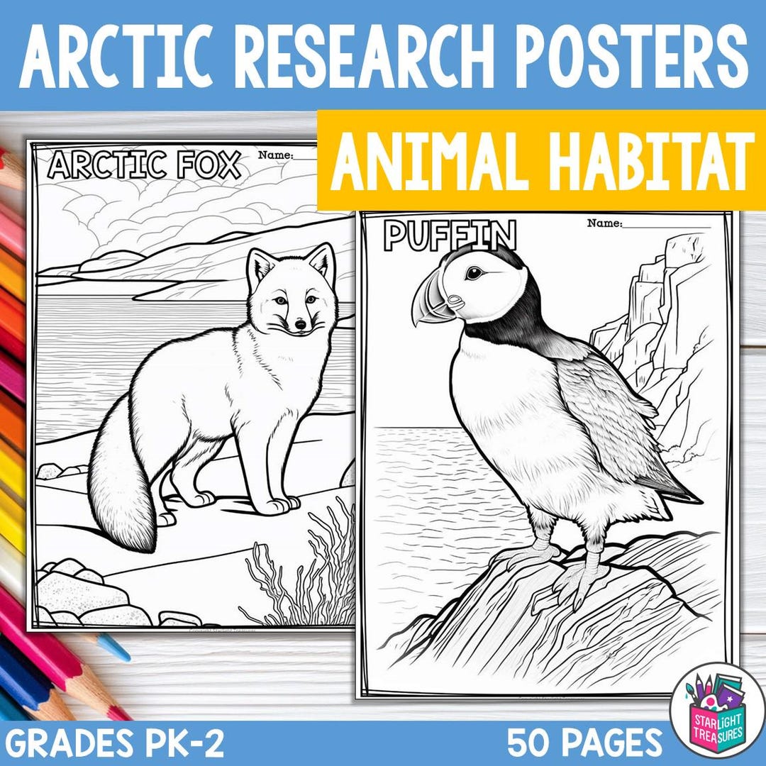 Arctic Animals Research Posters, Coloring Pages - Animal Research ...