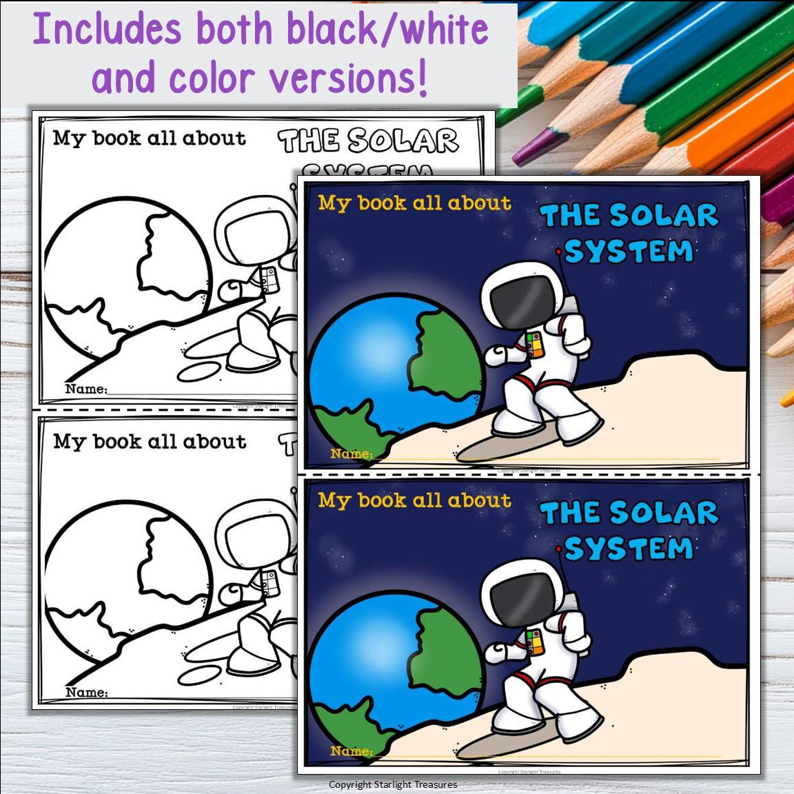 Solar System Mini Book for Early Readers: Space Activities for Kids - Etsy