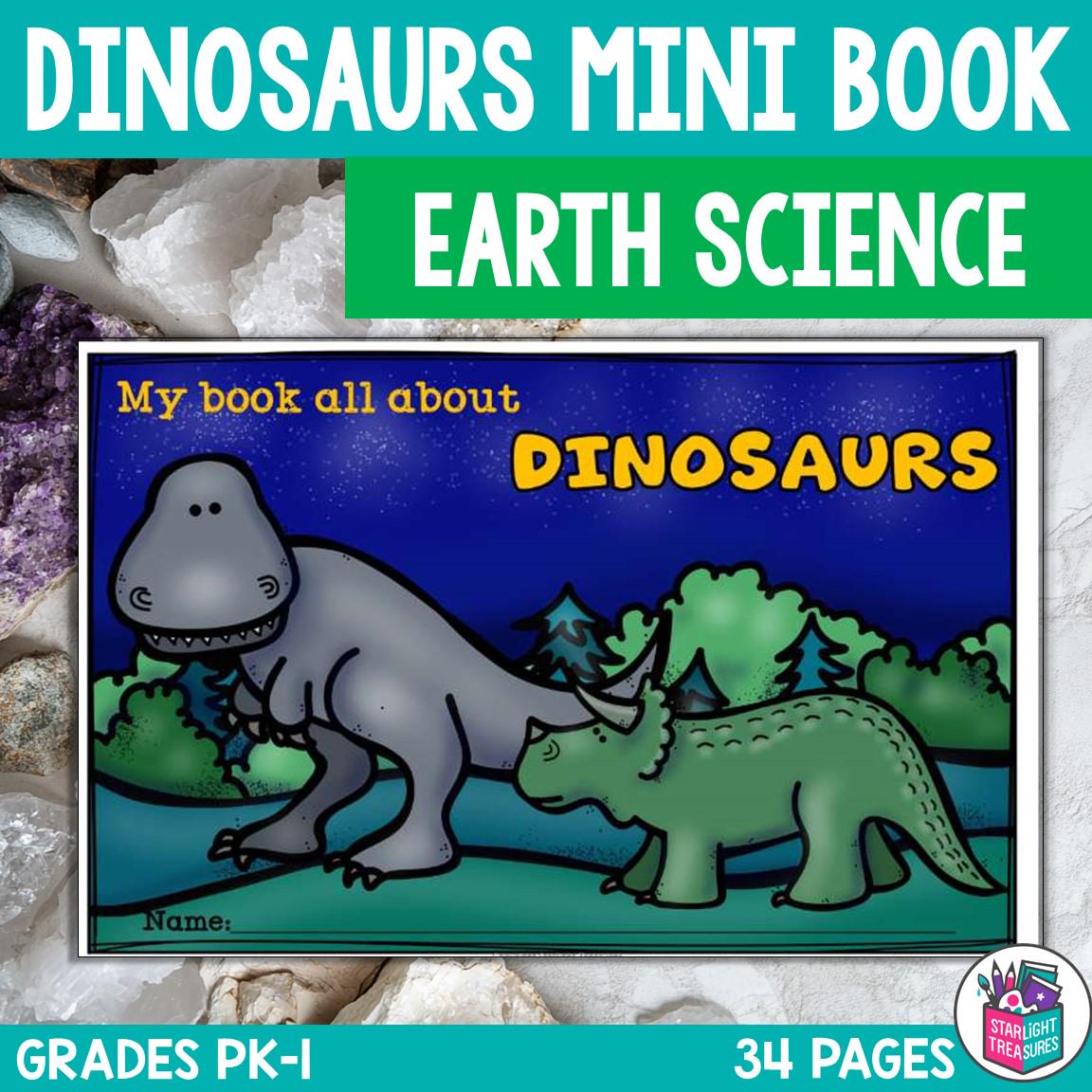 Dinosaurs Mini Book: Early Readers, Pre-k - 1st Grade (digital Download ...