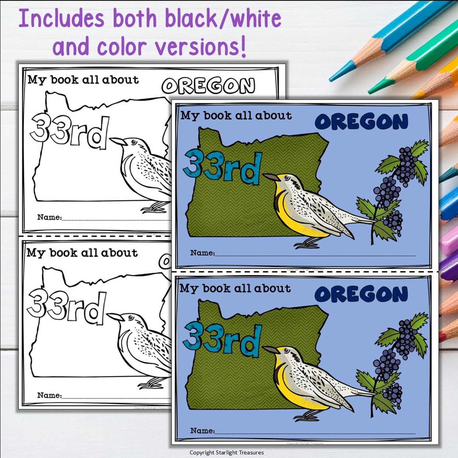 Oregon Mini Book for Early Readers - A State Study - Etsy