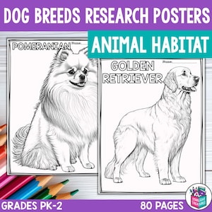 Dog Breeds Research Posters, Coloring Pages - Animal Research Project ...