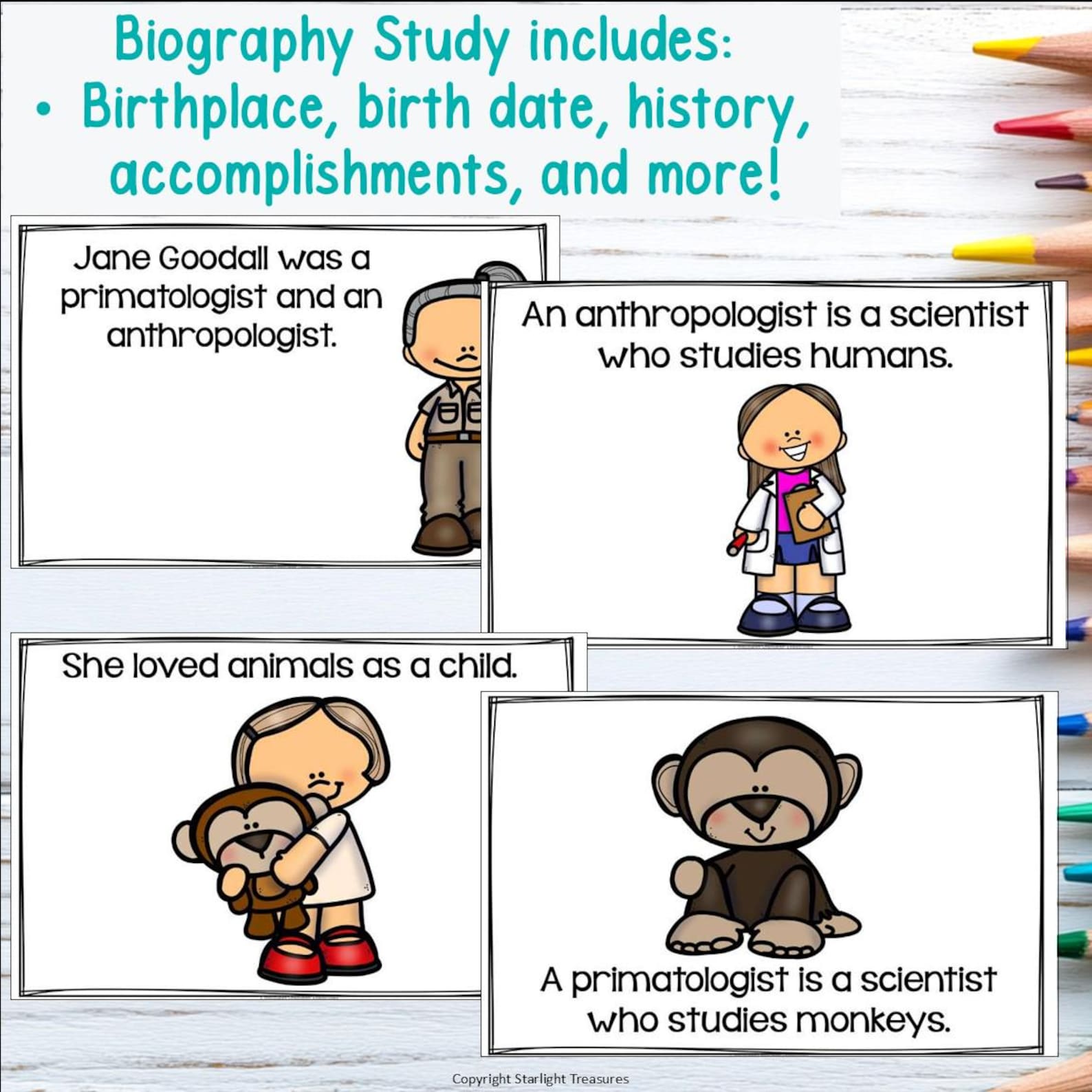 Jane Goodall Mini Book for Early Readers: Women's History Month ...