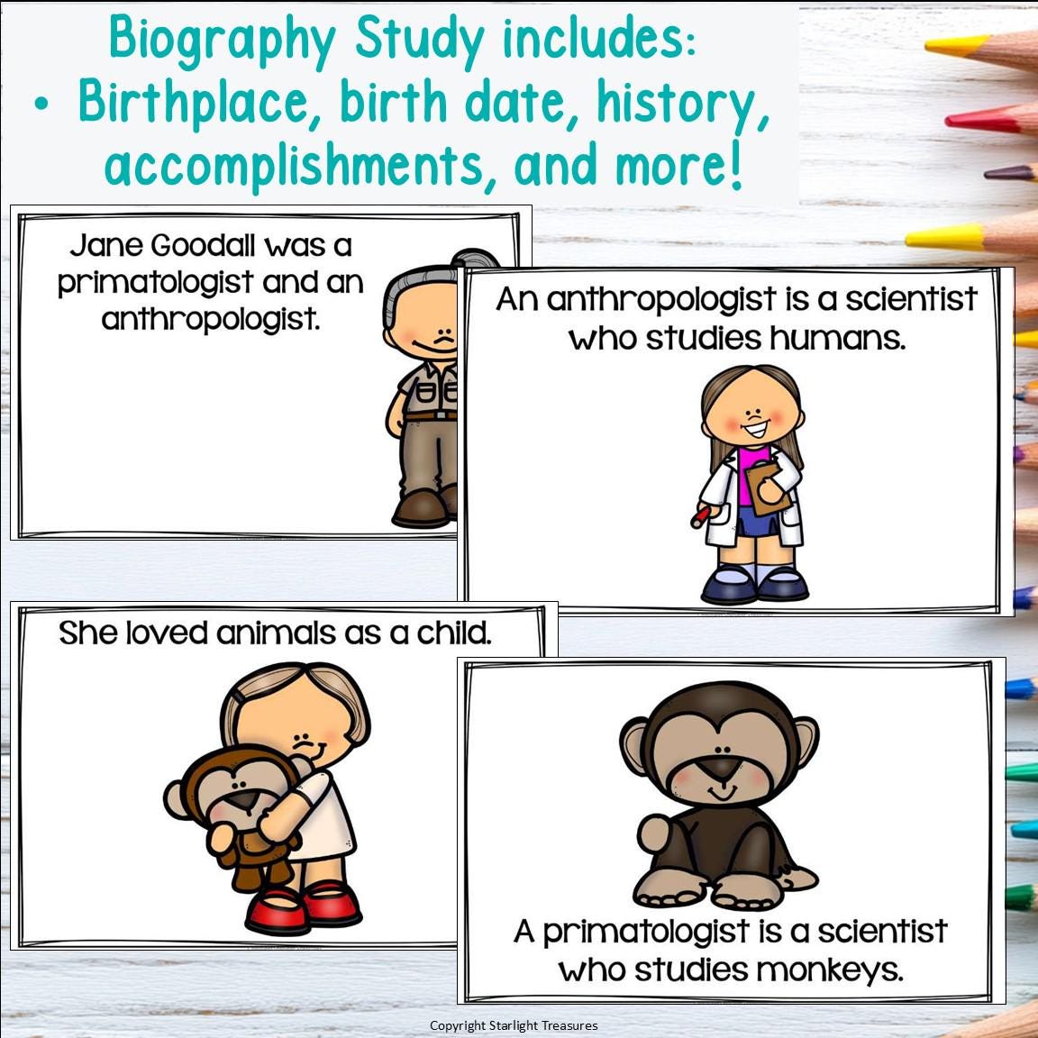 Jane Goodall Mini Book for Early Readers: Women's History Month ...