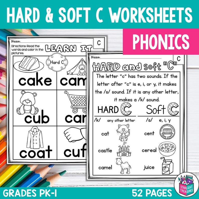 Hard & Soft C Worksheets and Activities for Early Readers - Phonics ...