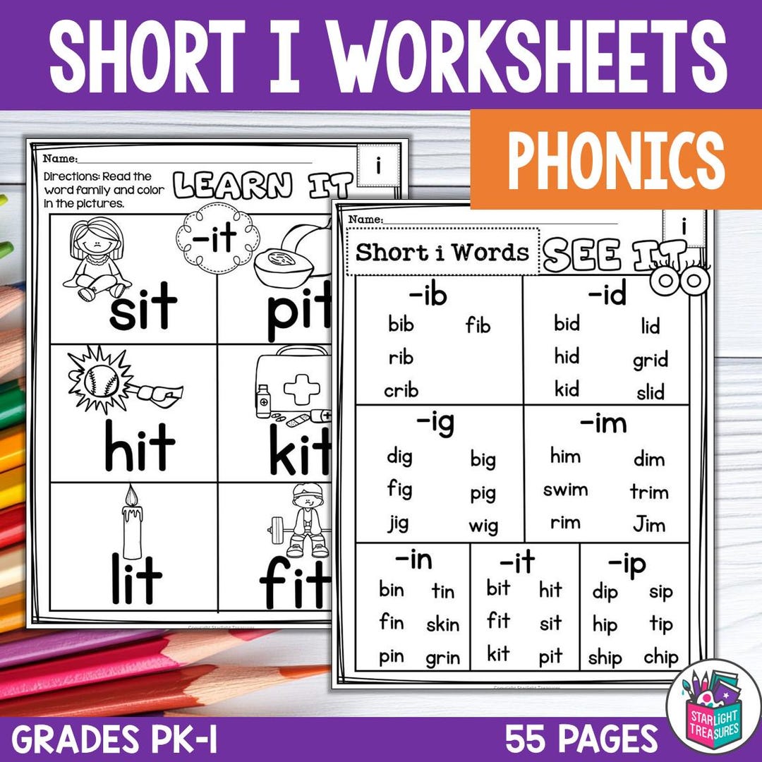 Short I Worksheets and Activities for Early Readers - Phonics (digital ...