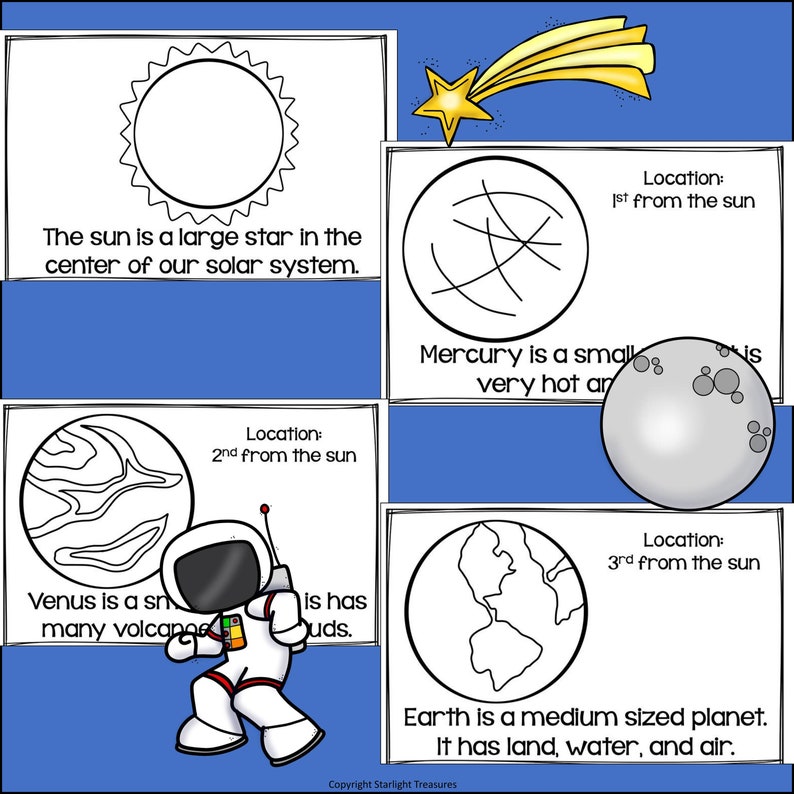 Solar System Mini Book for Early Readers: Space Activities for Kids - Etsy