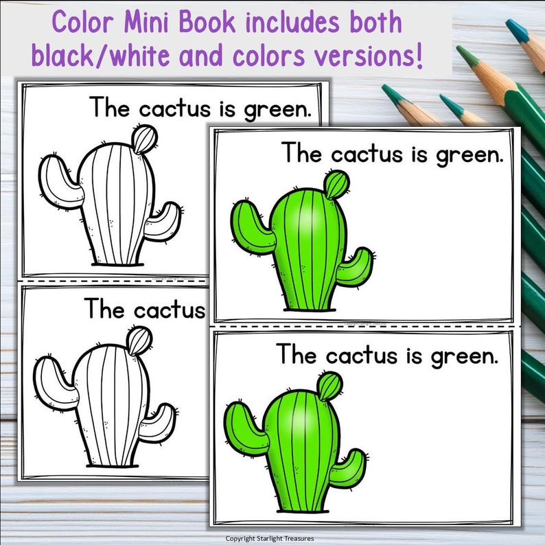Colors of the Week: Green Mini Book for Early Readers - Etsy