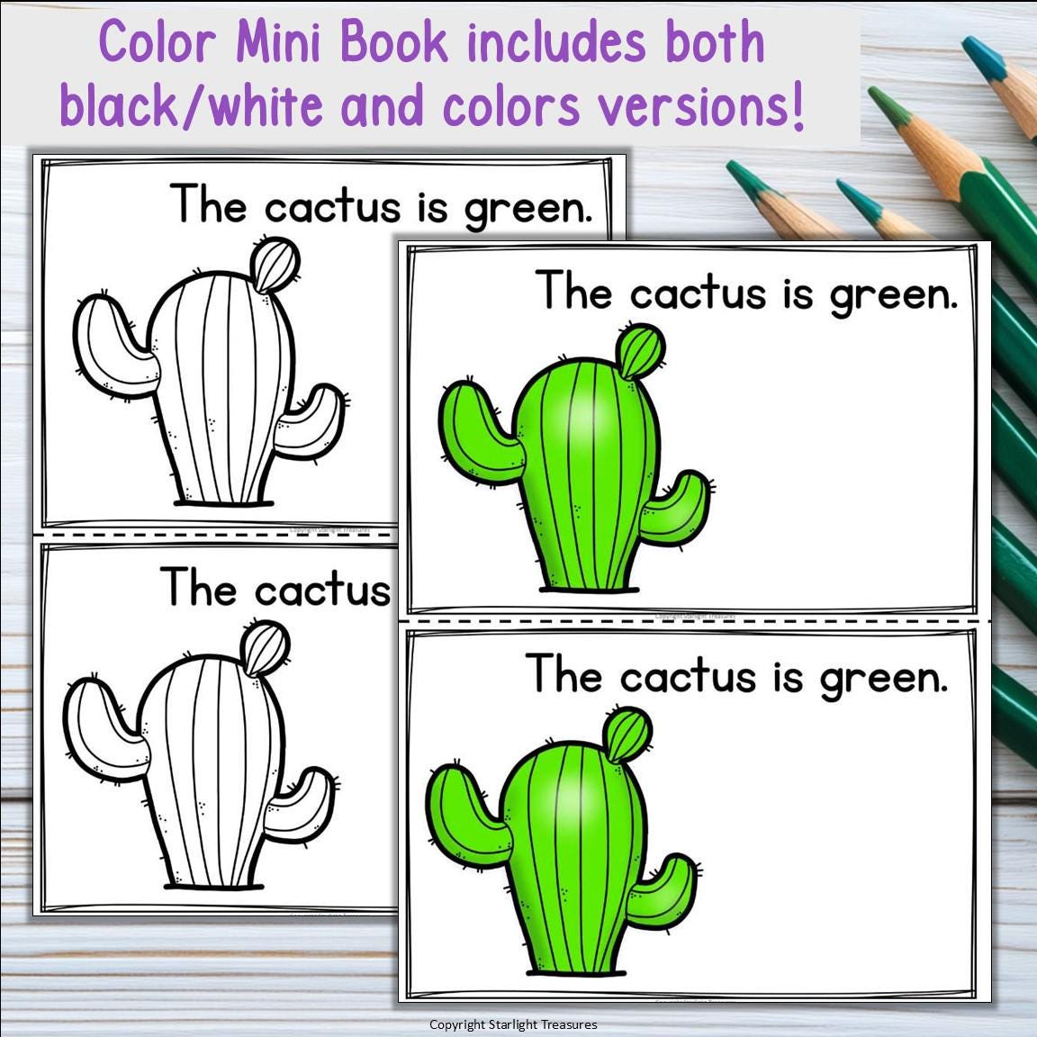 Colors of the Week: Green Mini Book for Early Readers - Etsy