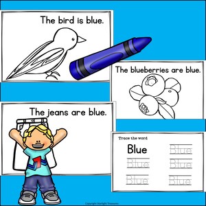 Colors of the Week: Blue Mini Book for Early Readers - Etsy