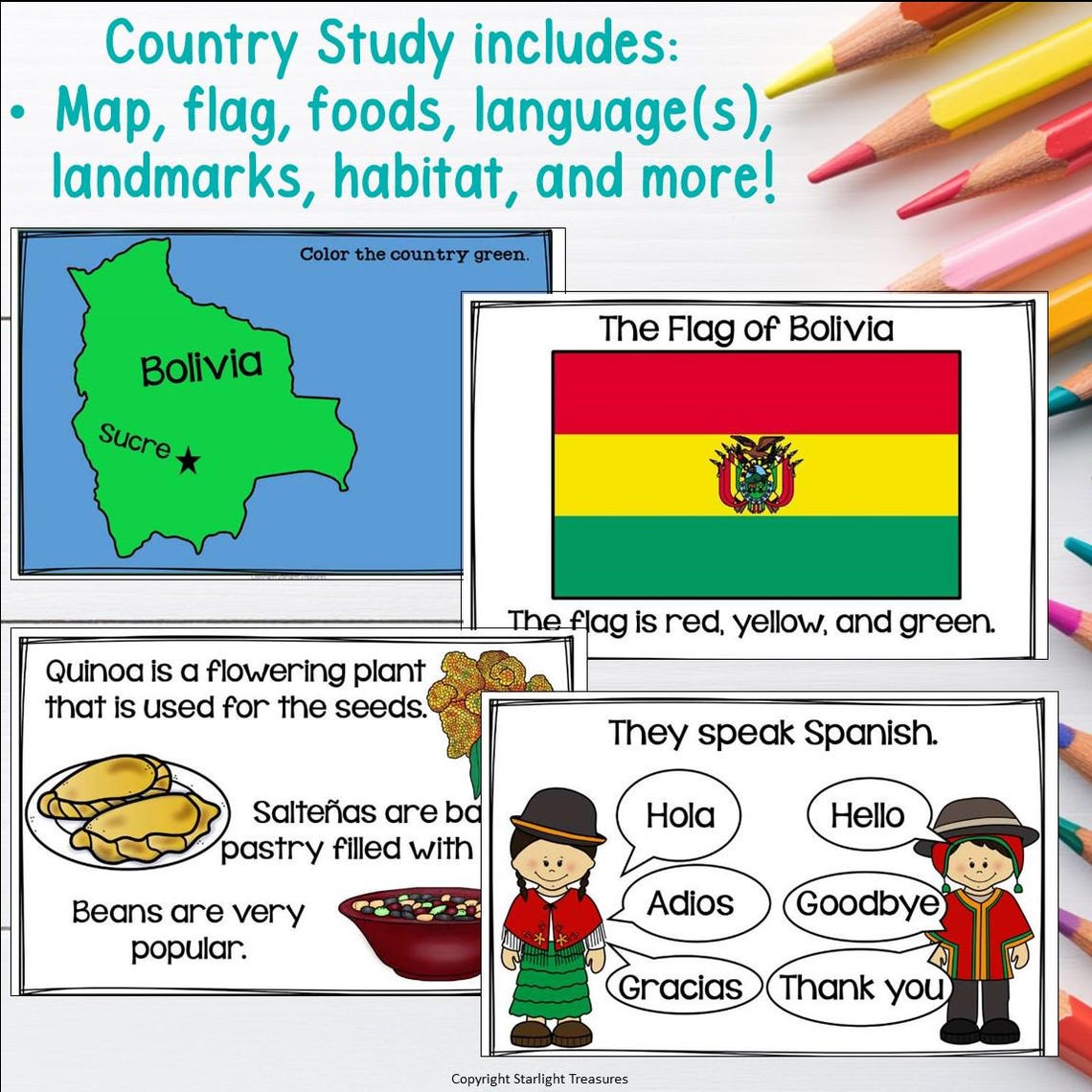 Bolivia Mini Book for Early Readers - A Country Study, Bolivia Country ...