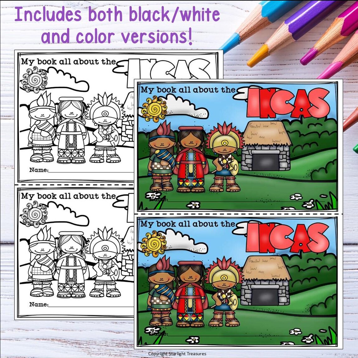 Inca Mini Book for Early Readers - Ancient Civilizations Activities - Etsy