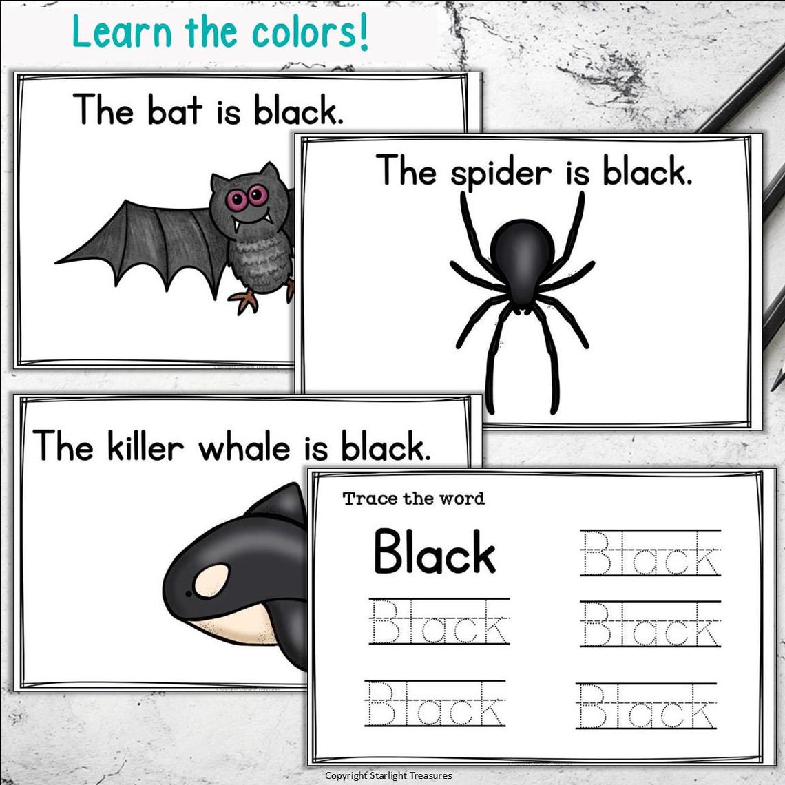 Colors of the Week: Black Mini Book for Early Readers - Etsy
