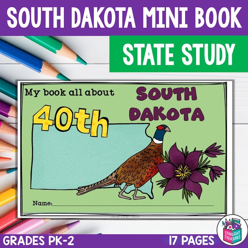 South Dakota Mini Book for Early Readers - A State Study - Etsy