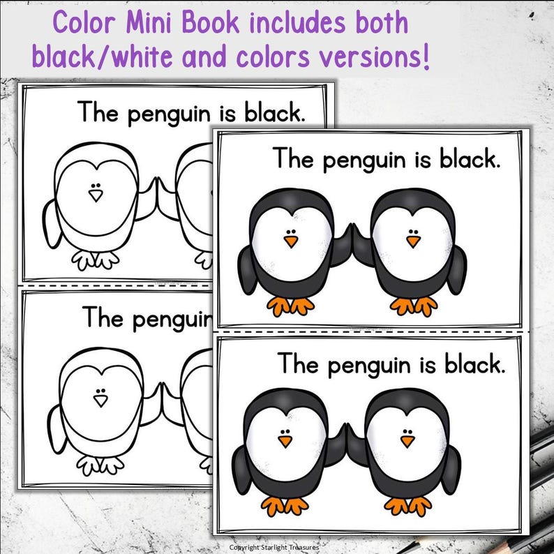 Colors of the Week: Black Mini Book for Early Readers - Etsy