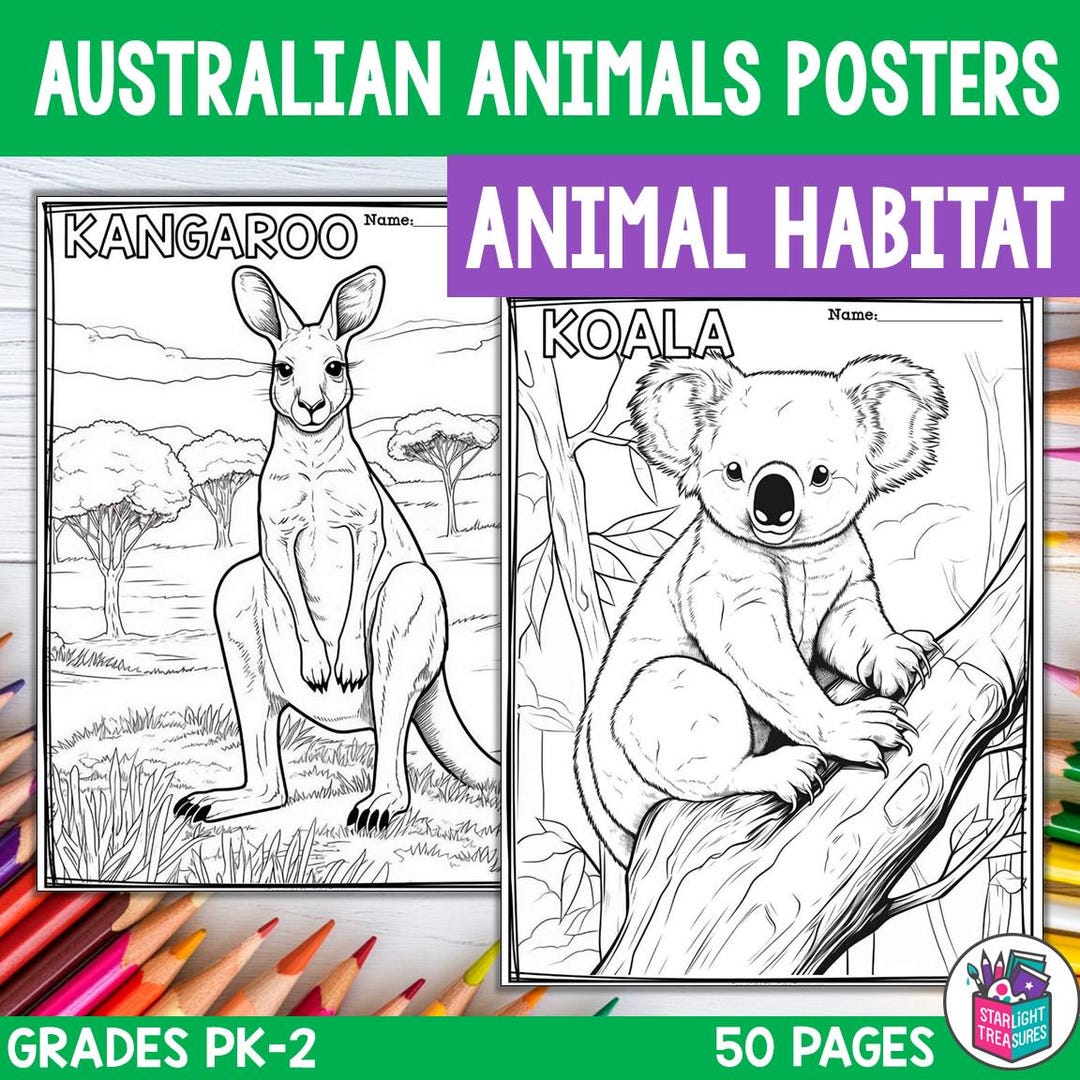Australian Animals Research Posters, Coloring Pages - Animal Research ...
