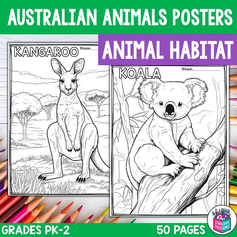 Australian Animals Research Posters, Coloring Pages - Animal Research ...