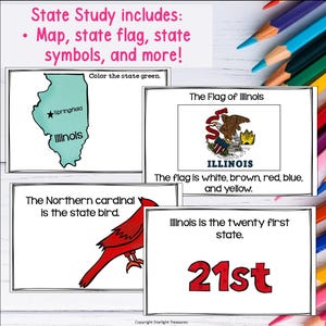 Illinois Mini Book for Early Readers - A State Study - Etsy