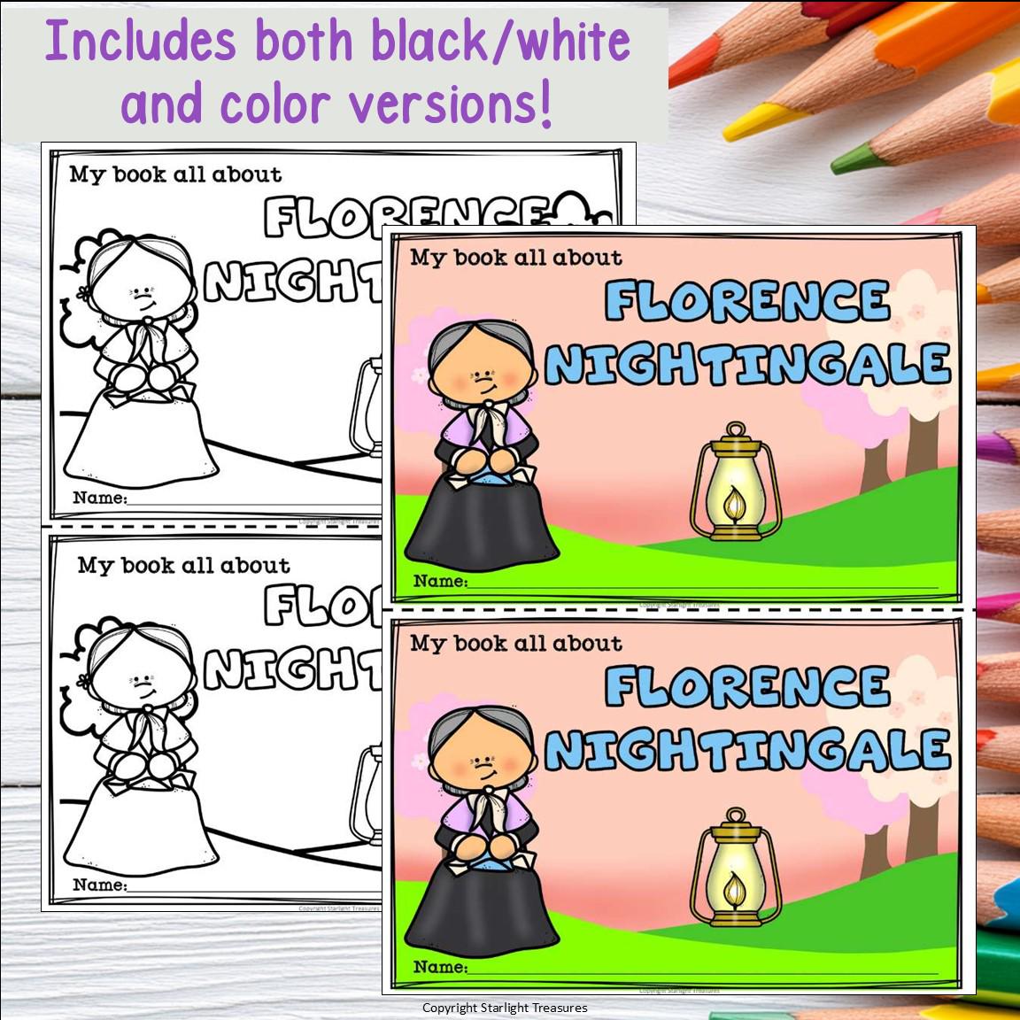 Florence Nightingale Mini Book for Early Readers: Women's History Month ...