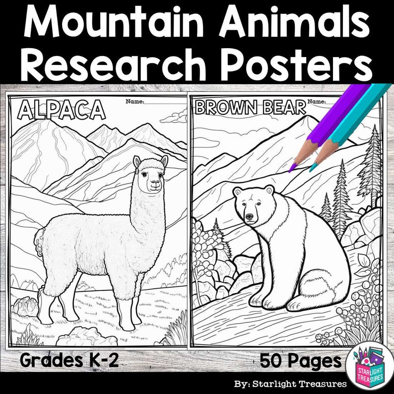Mountain Animals Research Posters, Coloring Pages Animal Research ...