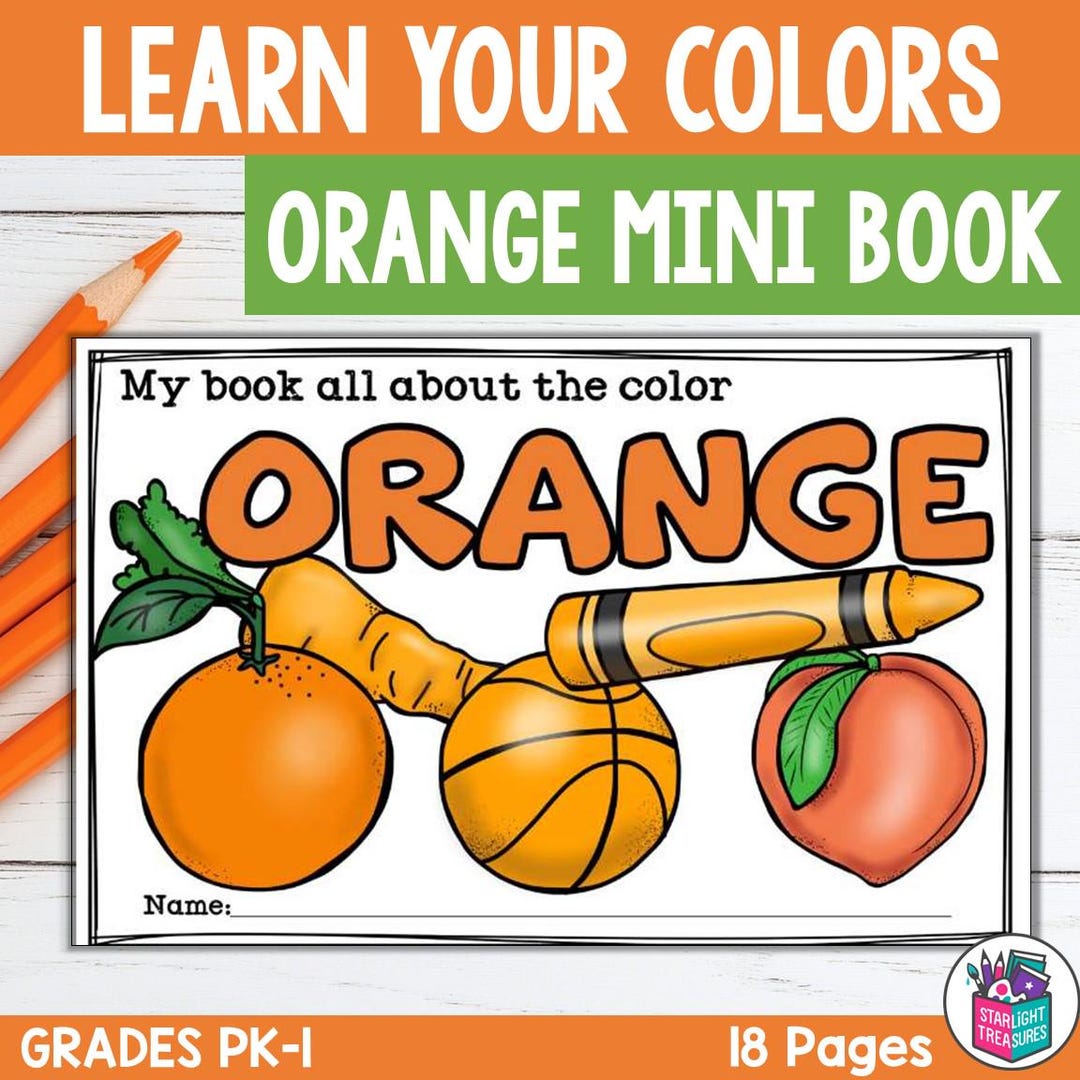 Colors of the Week: Orange Mini Book for Early Readers - Etsy