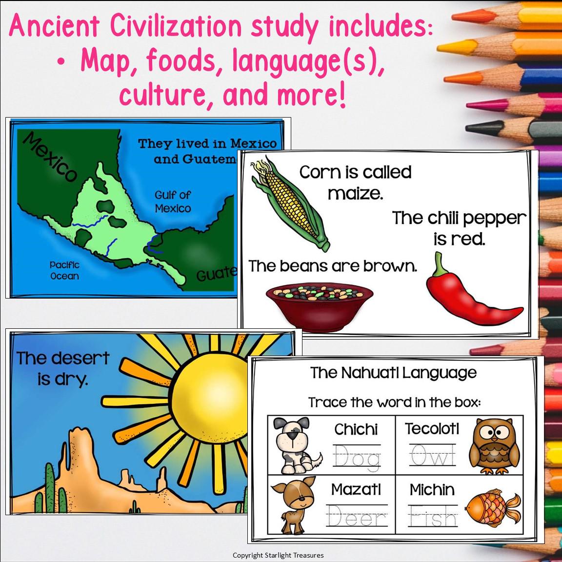 Aztec Mini Book for Early Readers - Ancient Civilizations Activities - Etsy