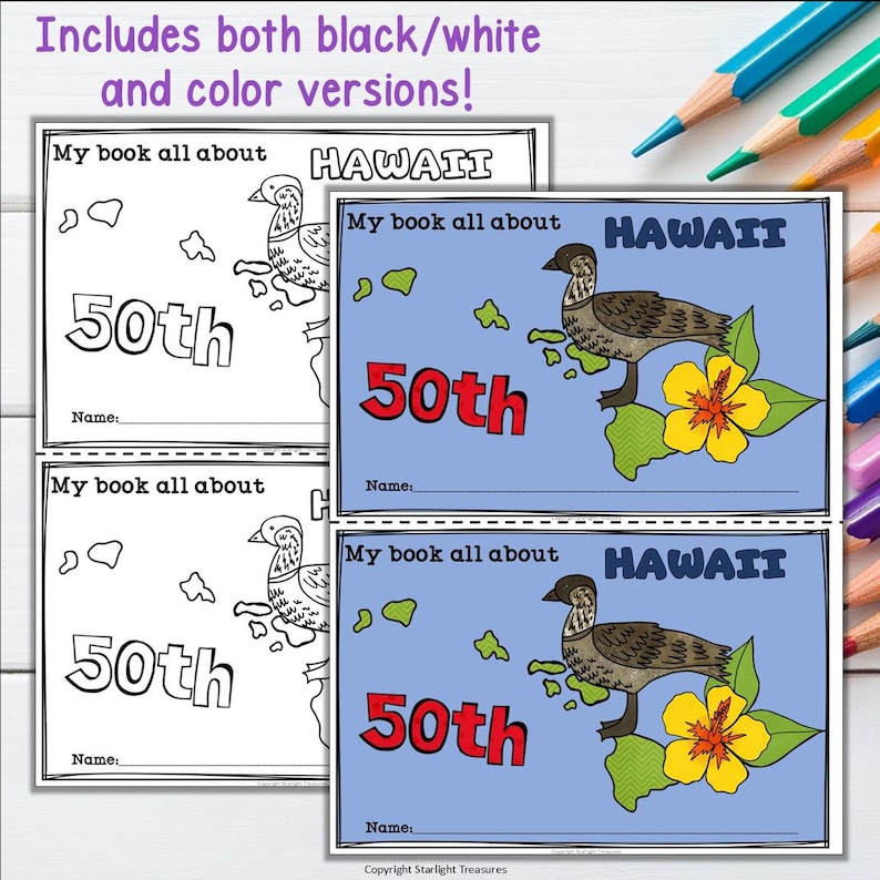 Hawaii Mini Book for Early Readers - A State Study - Etsy