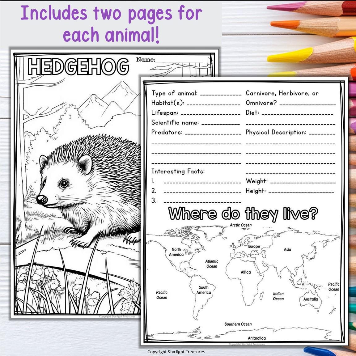 Prairie Animals Research Posters, Coloring Pages - Animal Research ...
