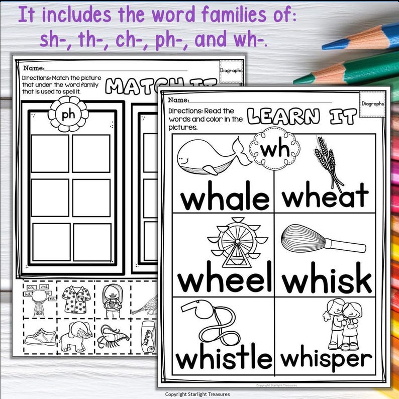 Digraphs Worksheets and Activities for Early Readers - Phonics (digital ...