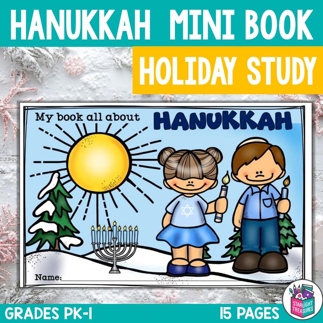 Hanukkah Mini Book for Early Readers - Christmas Activities for Kids - Etsy