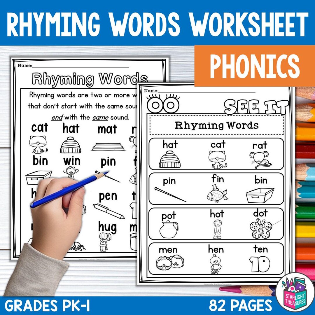 Rhyming Words Worksheets and Activities for Early Readers - Phonics ...
