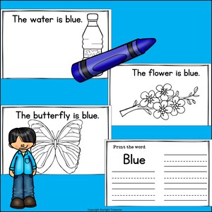 Colors of the Week: Blue Mini Book for Early Readers - Etsy