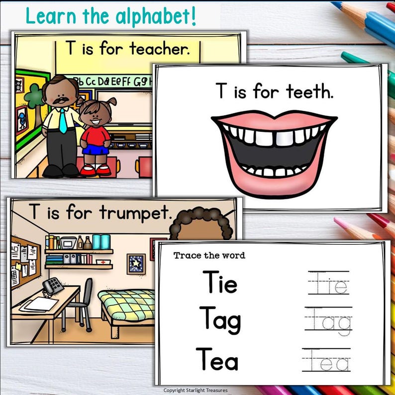 Letter T Mini Book: Alphabet Learning Activity (digital Download - Etsy