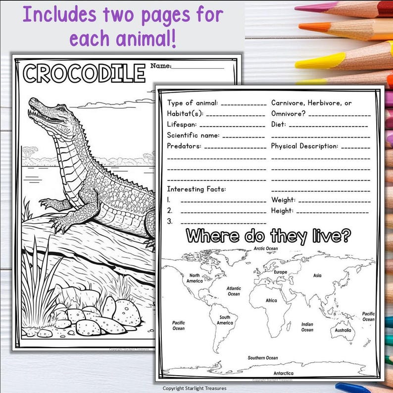 Savanna Animals Research Posters, Coloring Pages - Animal Research ...