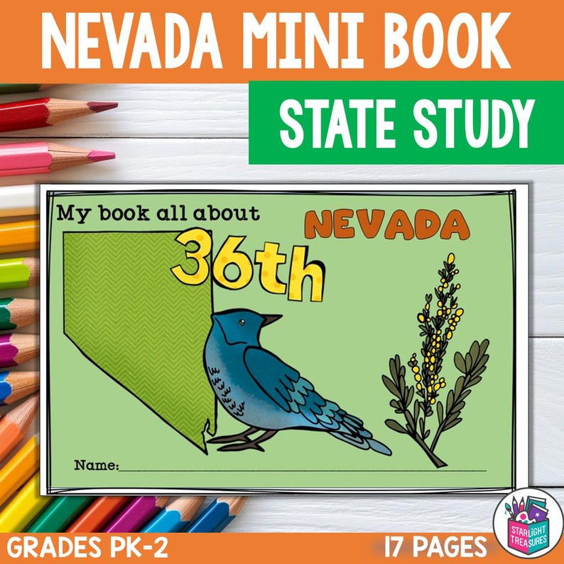Nevada Mini Book for Early Readers - A State Study - Etsy