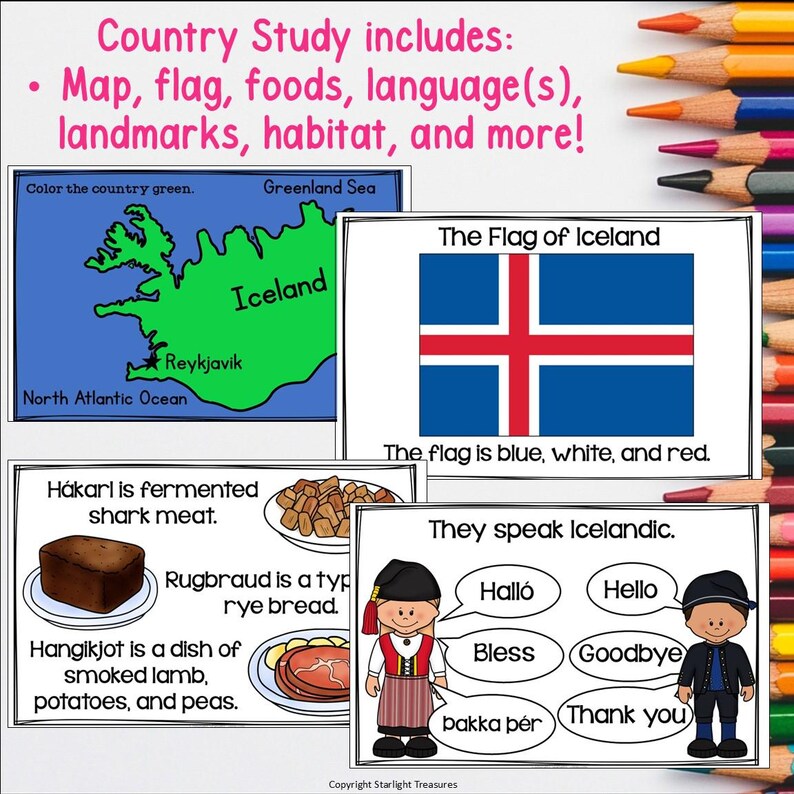 Iceland Mini Book: Early Reader Activity Study (digital Download) - Etsy