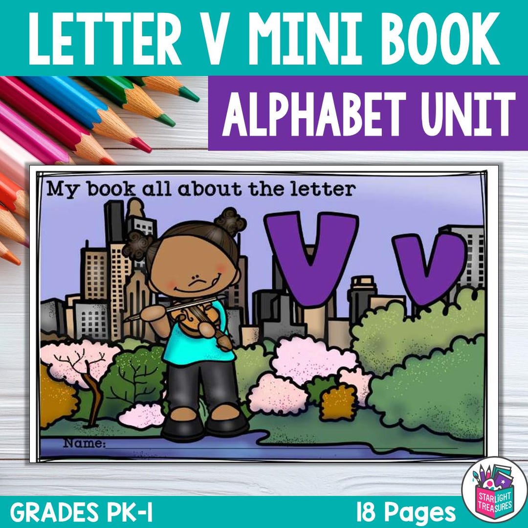 Letter V Mini Book: Alphabet Learning Activity (digital Download) - Etsy