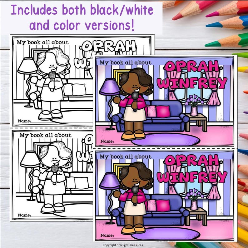 Oprah Winfrey Mini Book for Early Readers: Women's History Month ...