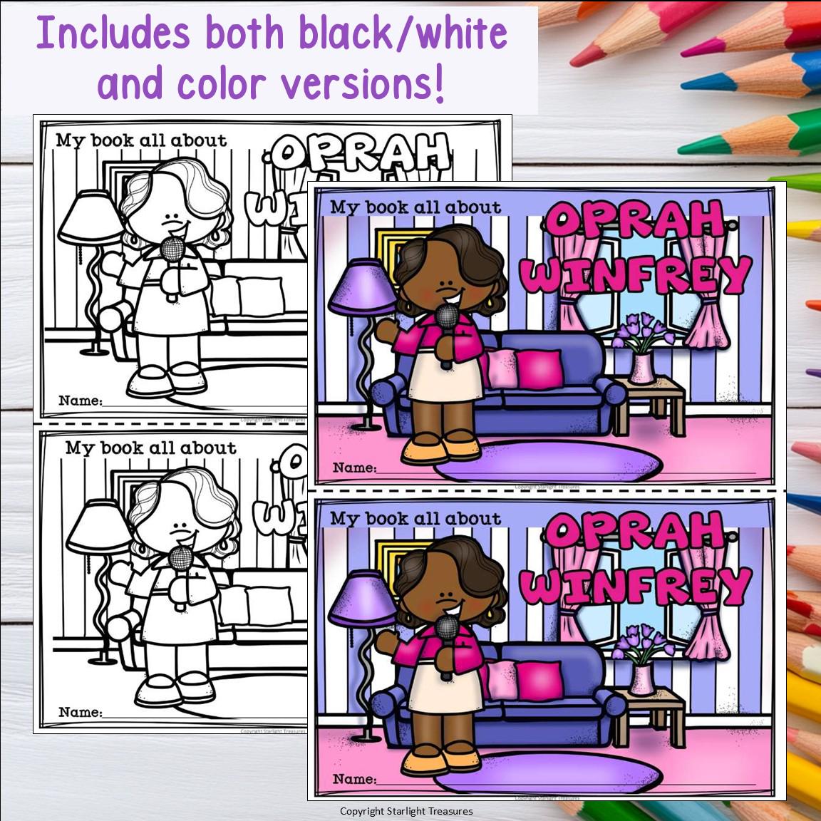 Oprah Winfrey Mini Book for Early Readers: Women's History Month ...
