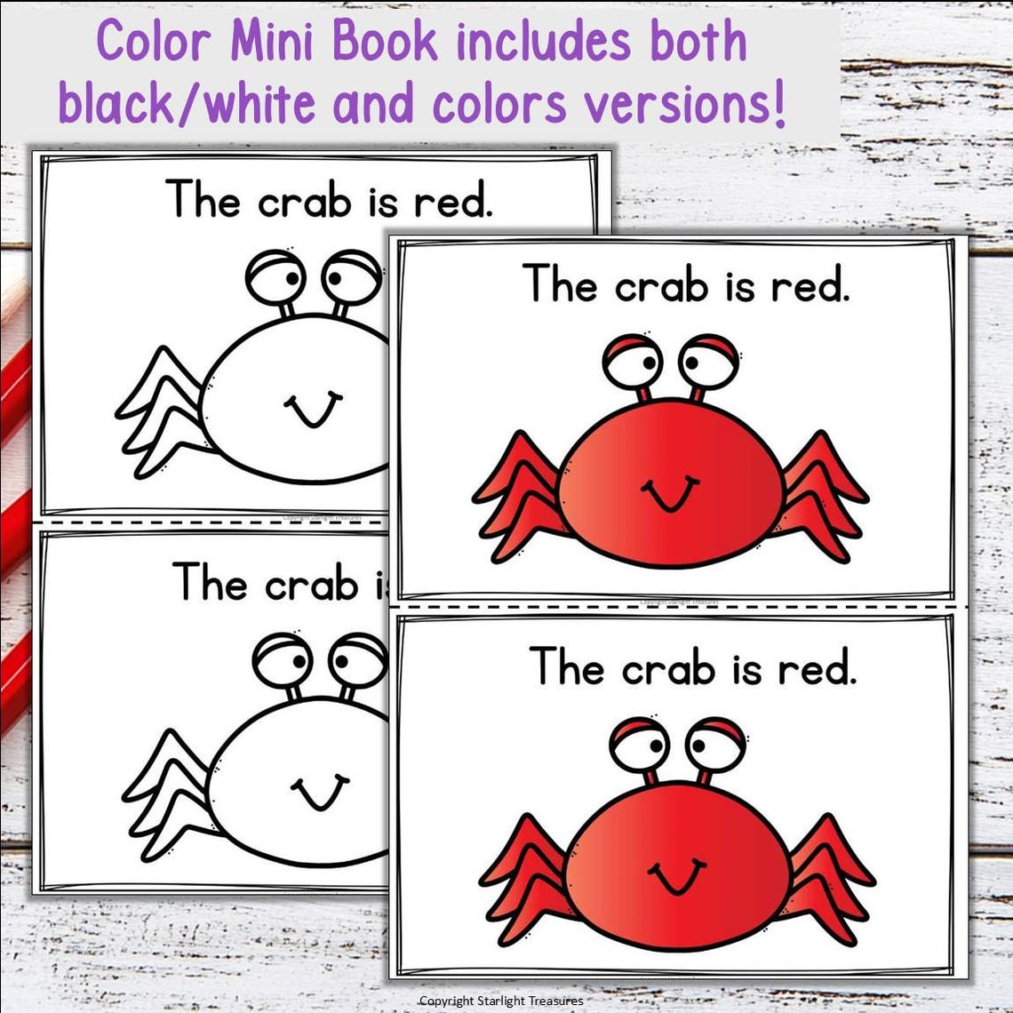 Colors of the Week: Red Mini Book for Early Readers - Etsy