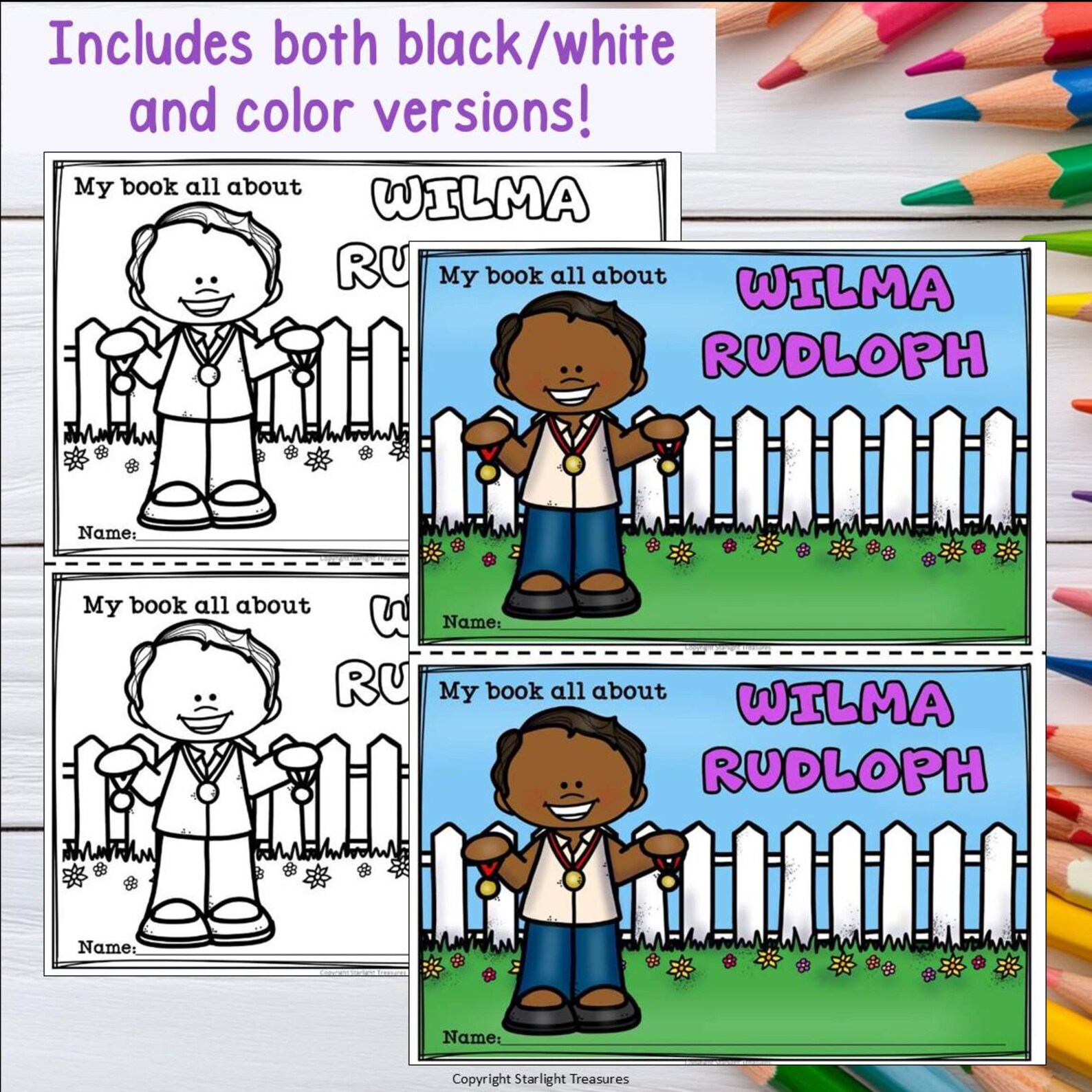 Wilma Rudolph Mini Book for Early Readers: Women's History Month ...