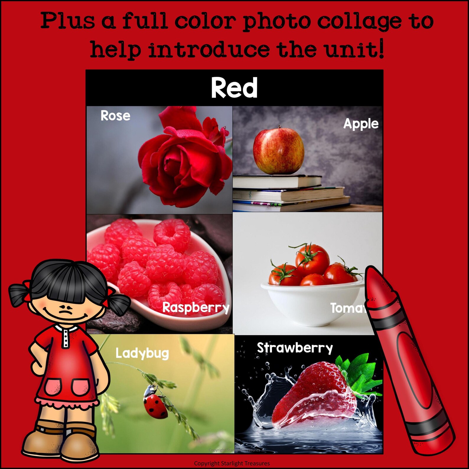 Colors of the Week: Red Mini Book for Early Readers - Etsy