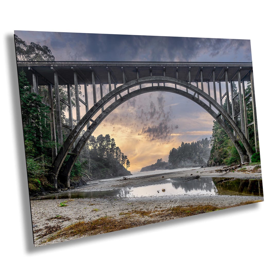 Russian Gulch Bridge at Sunset Print - Mendocino Coast Wall Art ...