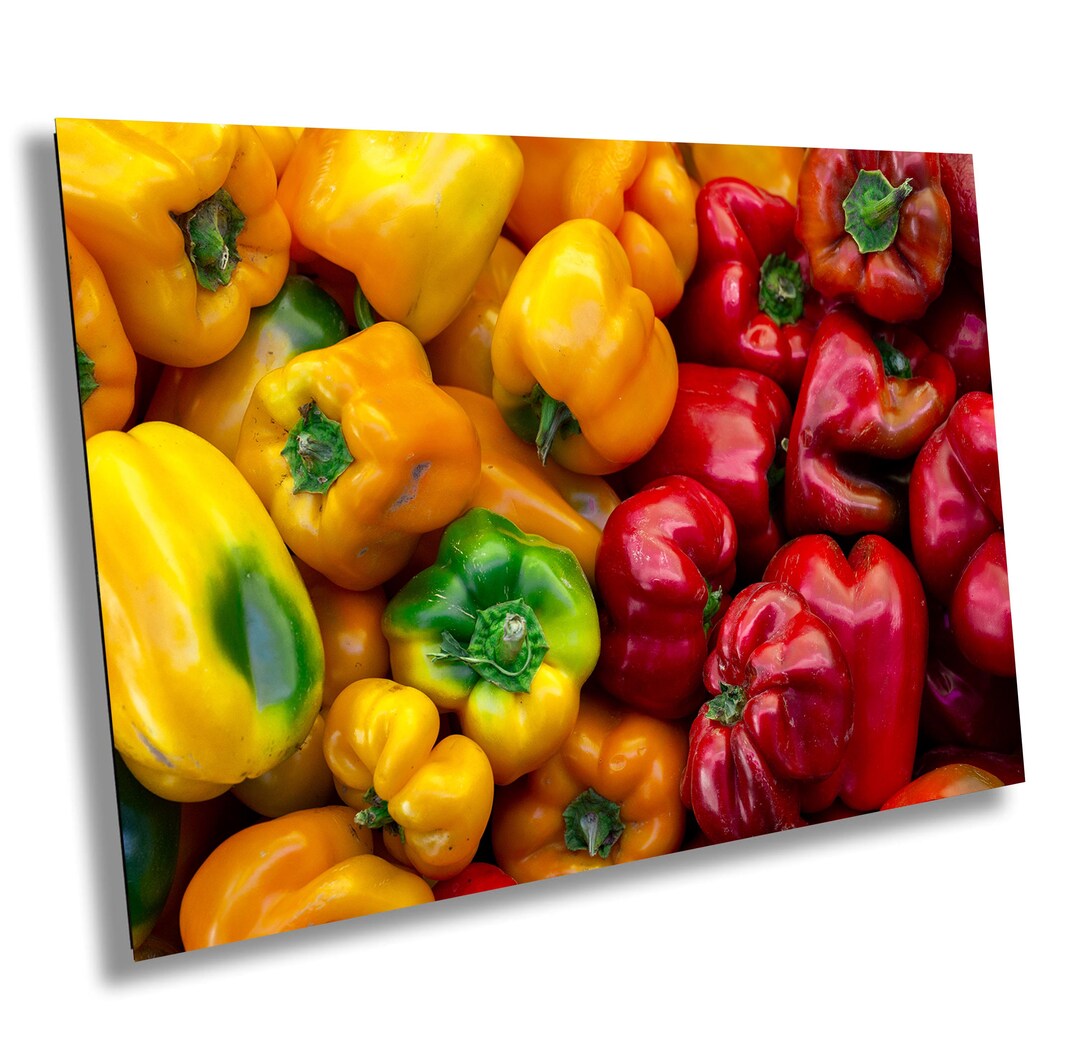 Vibrant Bell Peppers Kitchen Wall Art Colorful Food Photography Print ...