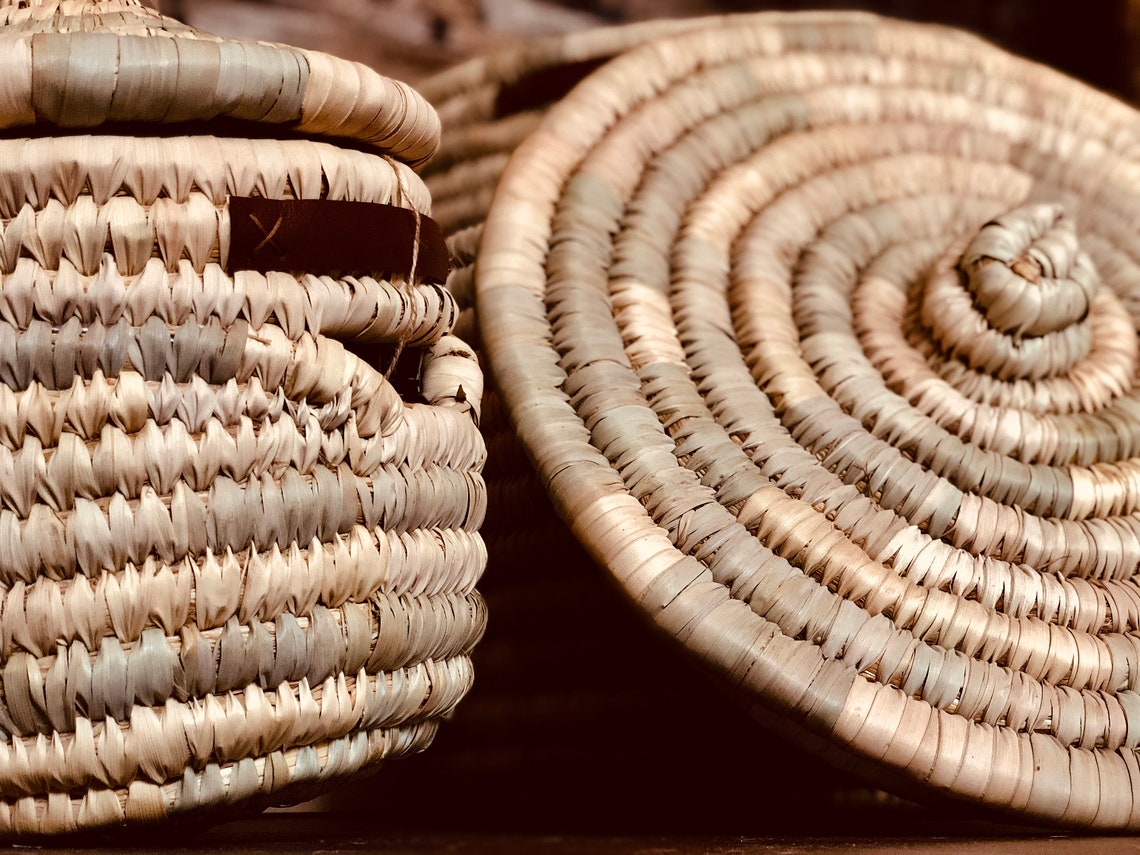 Maizon Zoe Woven Laundry Basket Set of 3 Palm Basket Round - Etsy