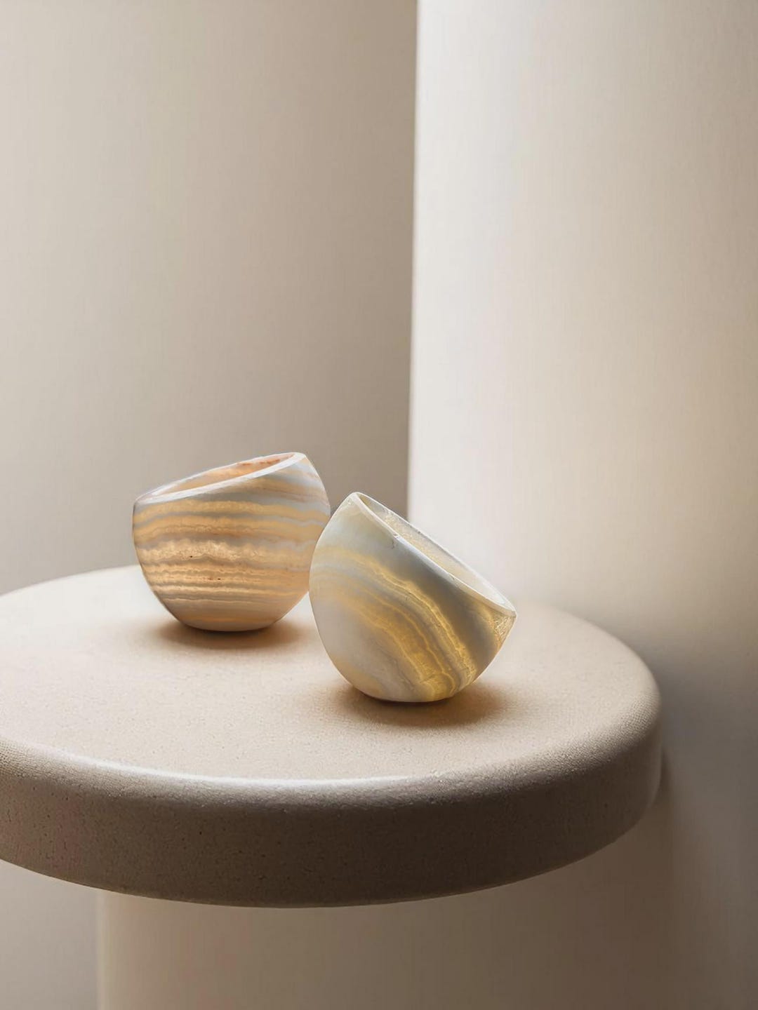 Alabaster Candle Holder - Tealight Holder Made of Alabaster Stone ...