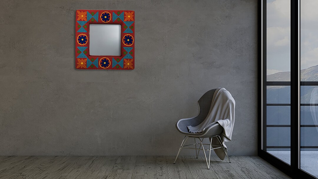 Maison Zoe Mirror With Concealed Handwoven Textured Fabric Frame - Art ...