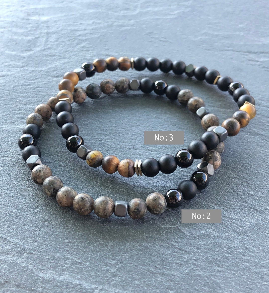 Mens Bracelet Set, Birthday Gift for Him, Anxiety Bracelet, Healing ...